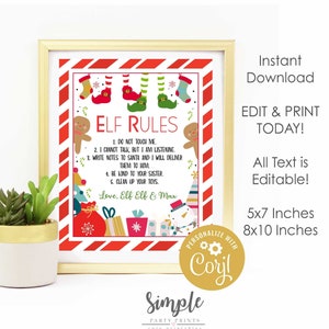 Printable Elf Rules Sign Elf Arrival Letters Goodbye Letter - Etsy