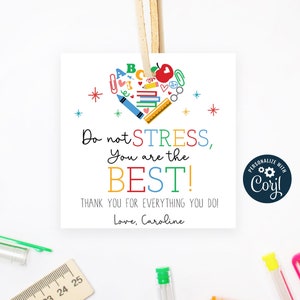 Printable Teacher Appreciation Tag - Editable Thank You Teachers Aide ...