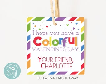 Crayon Valentine Printable - Etsy
