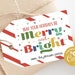 Editable Merry and Bright Tag Holiday Gift Tags Christmas Tag Printable ...