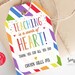 Printable Rainbow Thank You Tags for Teachers, Work of Heart Favor Tags ...