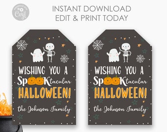 Halloween Favor Tags, Halloween Tags, Ghost Halloween Tags, Boo Tags ...