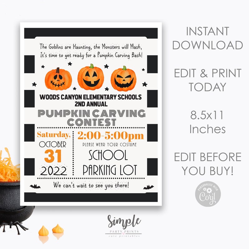 Pumpkin Contest Flyer - Etsy