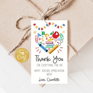 Printable Teacher Love Gift Tags, Gifts for Teachers, Gift Idea for ...