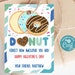 Printable Donut Valentine's Day Cards for Kids, Classroom Valentine ...