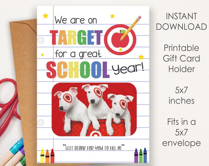 First Day of School Gift Card Holder Target Gift Card Holder - Etsy