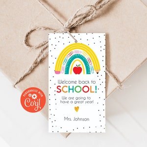 Printable First Day of School Tag | Editable Welcome Back to School ...
