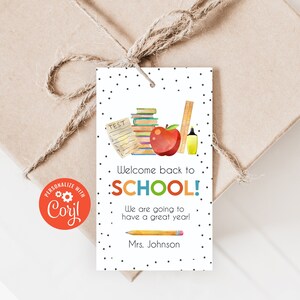 First Day of School Printable Tag, Welcome Back to School Labels, Gifts ...