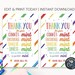 Printable Rainbow Thank You Tags for Teachers, Encourage Mint Favor ...