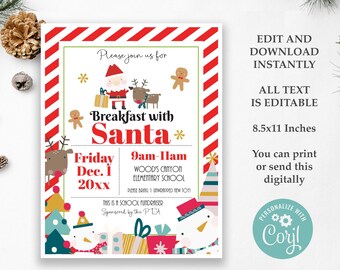 Breakfast With Santa Flyer Template - Etsy