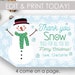 Snowman Printable Gift Tags Thank You Snow Much Tags - Etsy