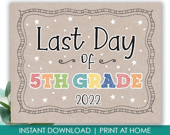 End of Fifth Grade Sign - Etsy