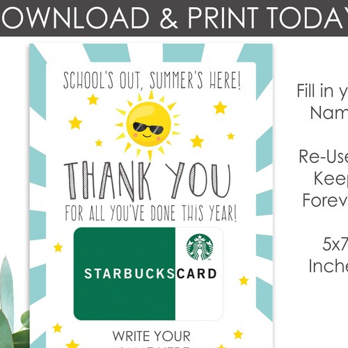 Teacher Gift Card Holder Amazon Gift Card Holder End of Year - Etsy