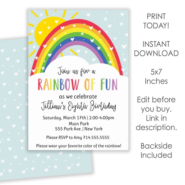 Rainbow Theme Party - Etsy