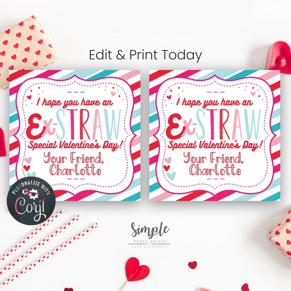 Valentines Day Straws - Etsy