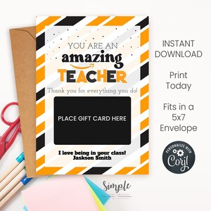 Amazon Gift Card Holder, Teacher Appreciation Gifts, Teacher ...