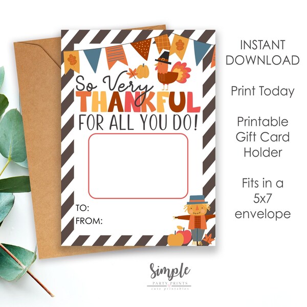 Thankful Card - Etsy