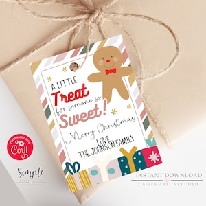 Editable Merry Christmas Tag, Holiday Treat Gift Tags, Cookie Tags ...