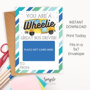 Bus Driver Gift Card Holder, End of Year Gifts for Bus Drivers ...