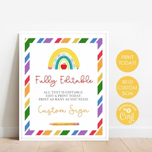 Printable Rainbow Classroom Sign | Editable Welcome Back to School ...
