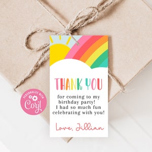 Pastel Rainbow Thank You Favor Tags, Personalized Pastel Rainbow Gift ...
