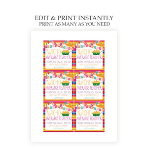 Editable Teacher Appreciation Tags, Fiesta Themed Tags, Printable Cinco ...