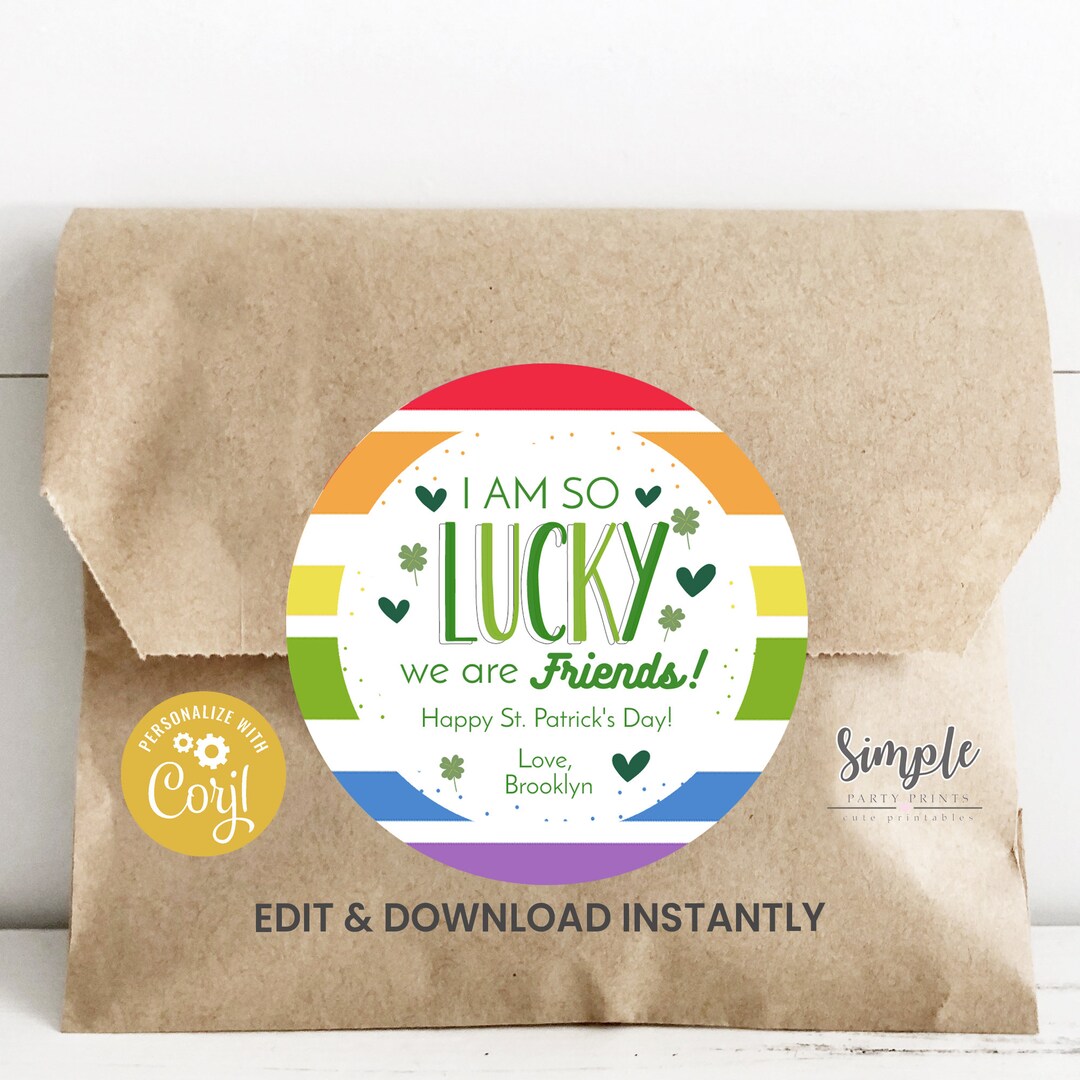 Printable St. Patrick's Day Tag Editable Lucky Charms Gift Tags Custom ...