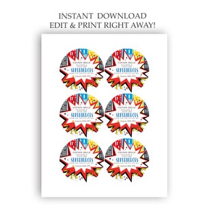 Printable Superhero Theme Gift Tag for Teacher Appreciation, All Text ...