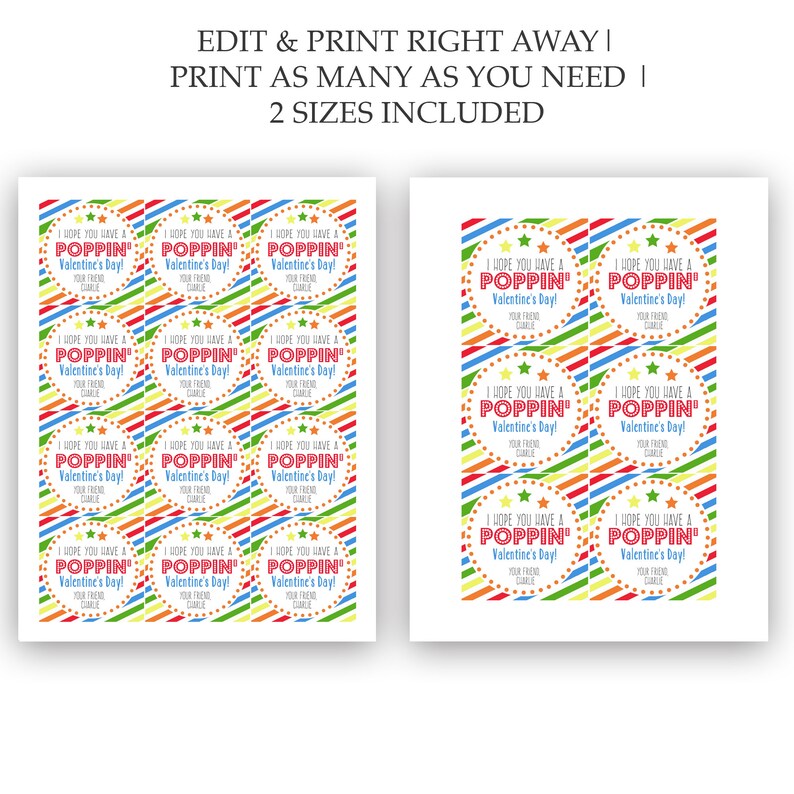 Printable Pop It Valentines Day Kids Cards Valentine's - Etsy