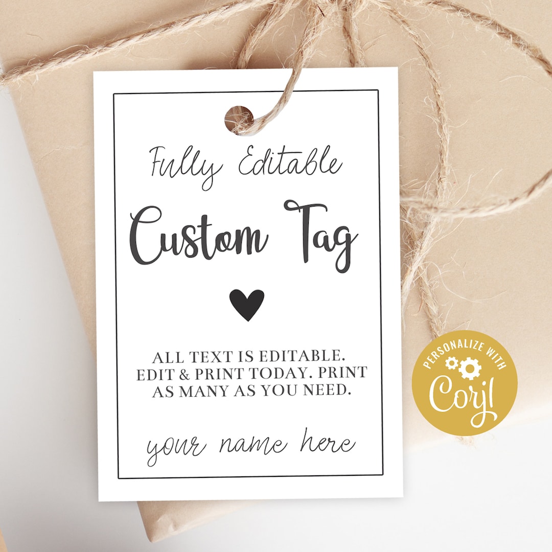 Editable Simple Blank Tags Instant Download, Printable Custom Tag ...