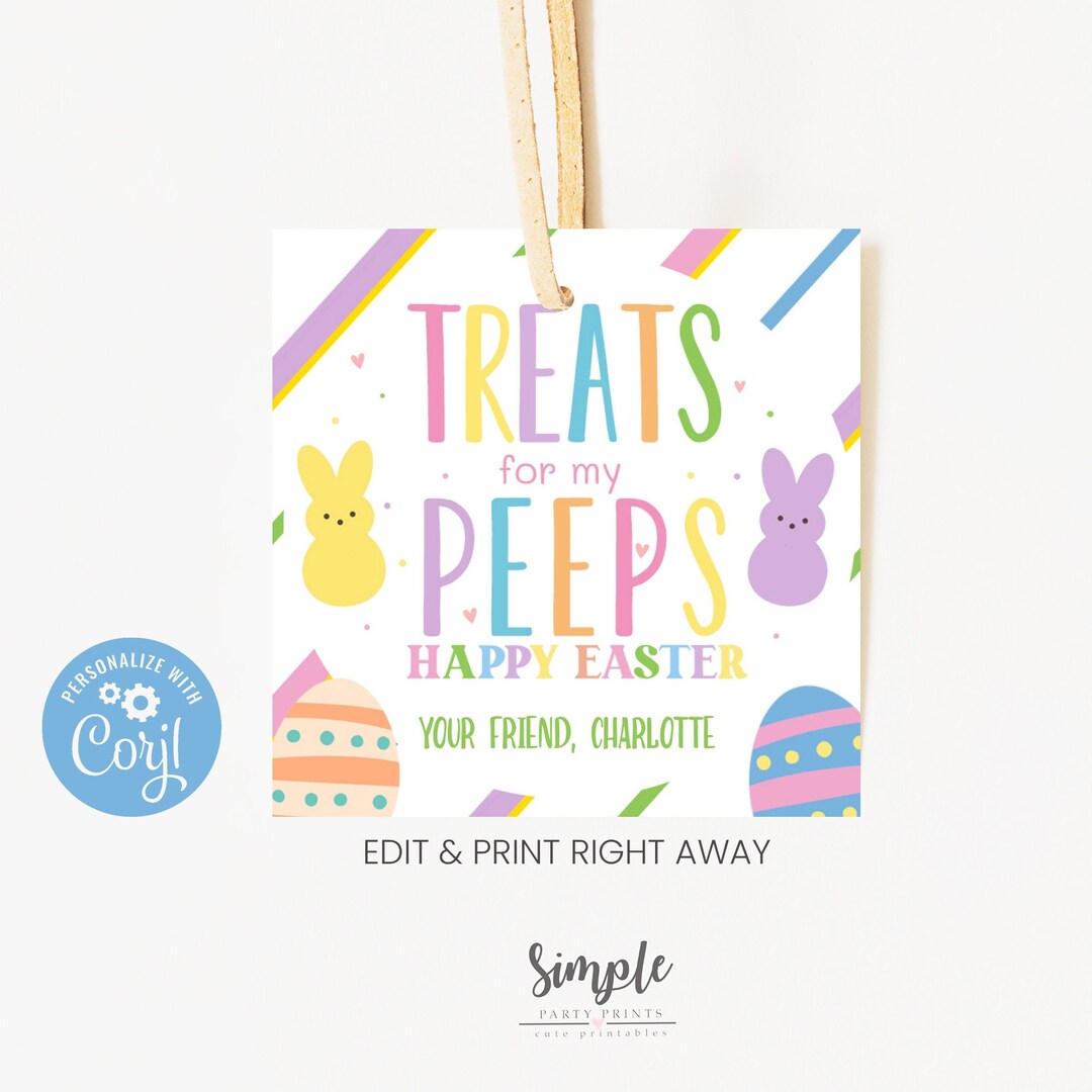 Easter Gift Tags - Personalized Pastel Bunny Labels for Baskets ...
