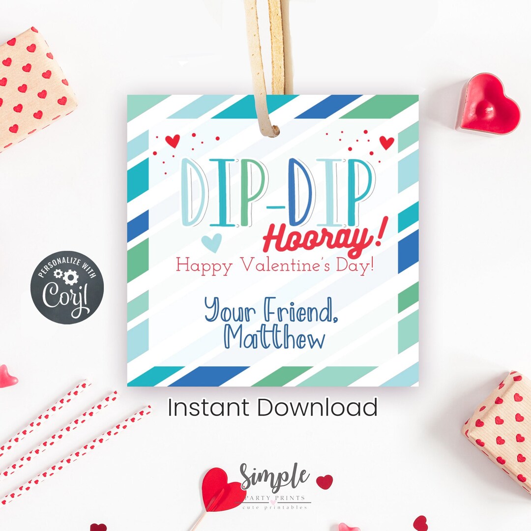 Printable Valentine's Day Fun Dip Candy Tags for Kids Classroom ...