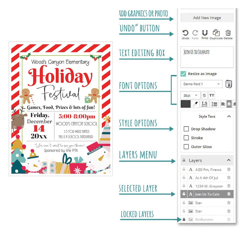 Editable Holiday Festival Flyer Template, Digital Download Christmas ...