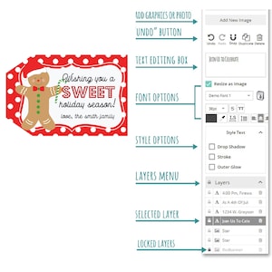 Christmas Gift Tags, Merry Christmas Tag, Sweet Happy Holidays Labels ...