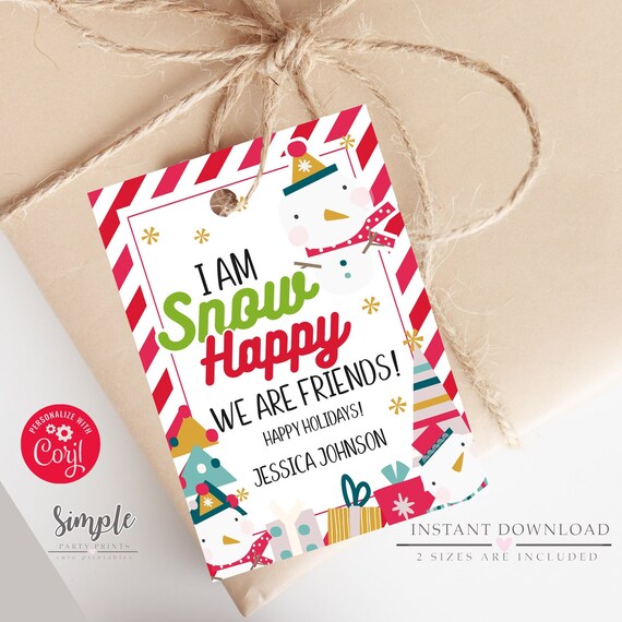 Christmas Printable Tags For Kids | Winter Break Gift | Editable ...