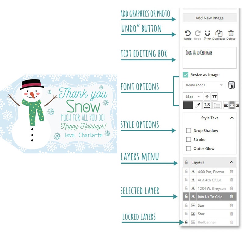 Snowman Printable Gift Tags Thank You Snow Much Tags - Etsy