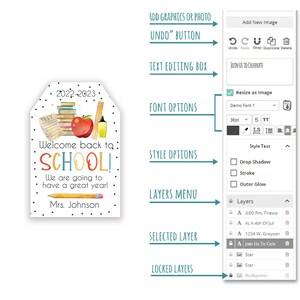 First Day of School Printable Tag, Welcome Back to School Labels, Gifts ...