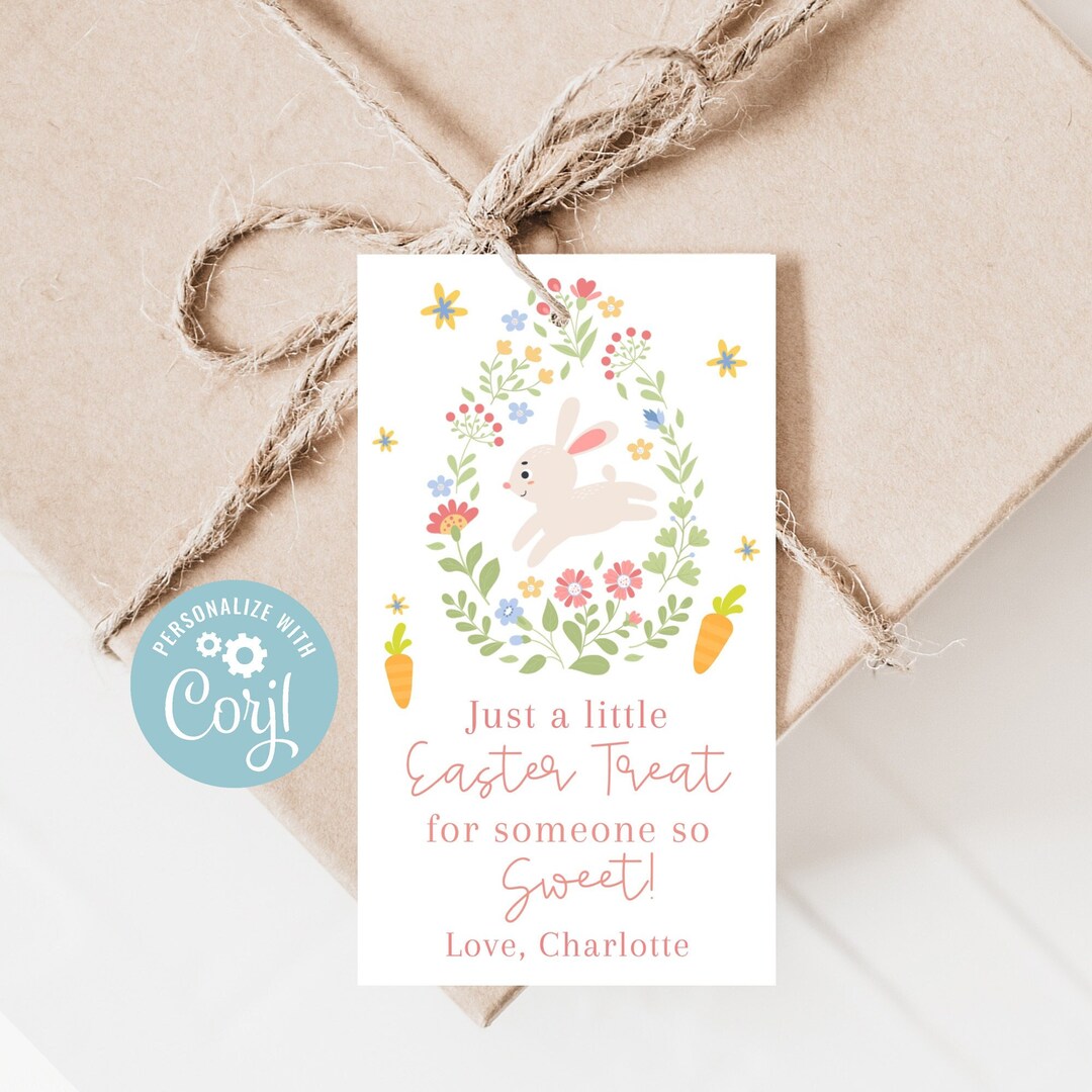 Easter Gift Tags - Personalized Pastel Bunny Labels for Baskets ...