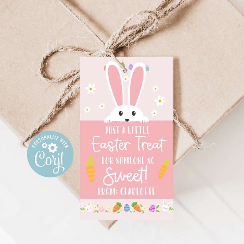 Easter Gift Tags - Personalized Pastel Bunny Labels for Baskets ...