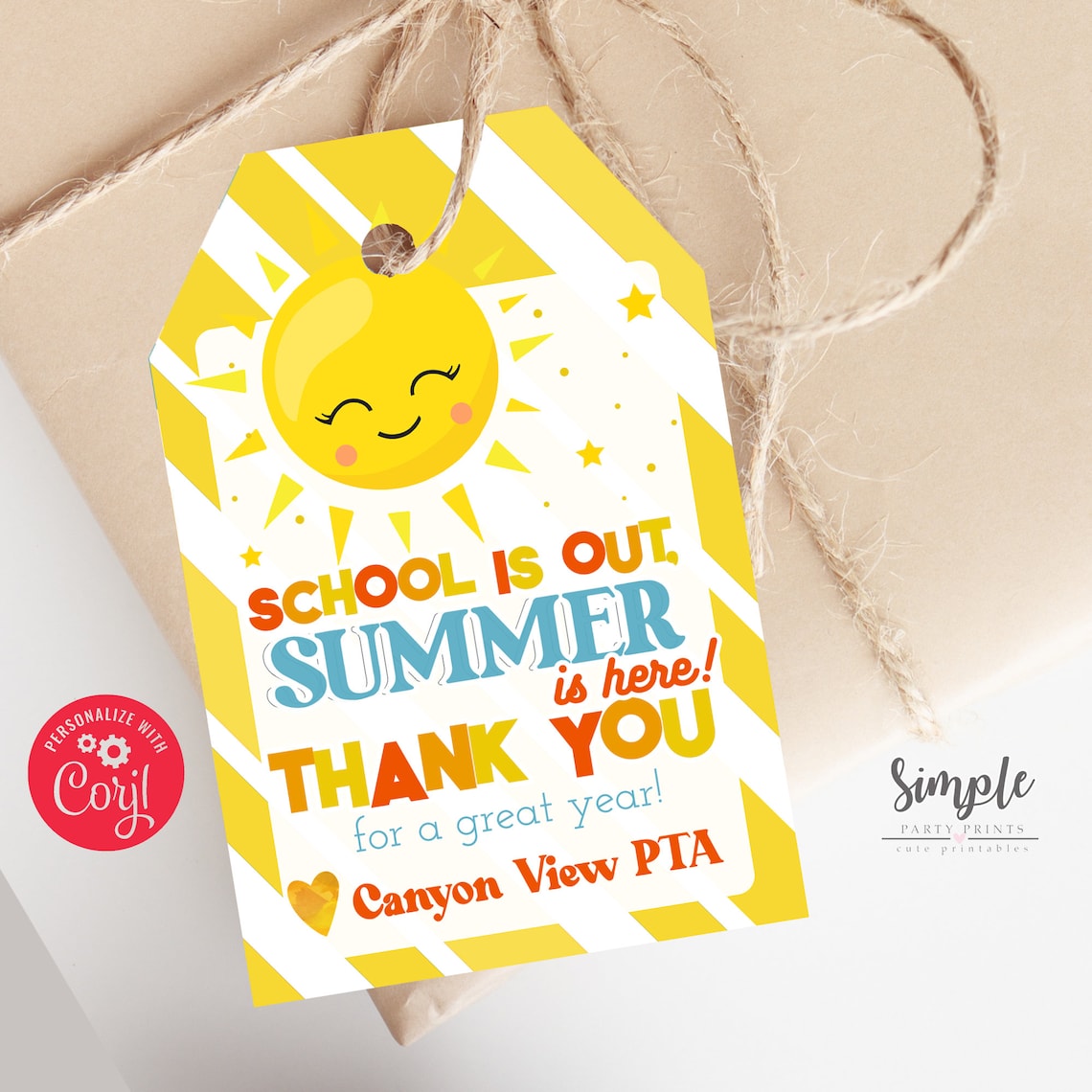 Kids Printable Tag Printable Thank You Teacher Gift - Etsy