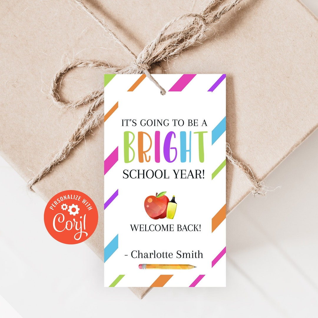 Printable Happy First Day of School Tag, Editable Back to School Label ...