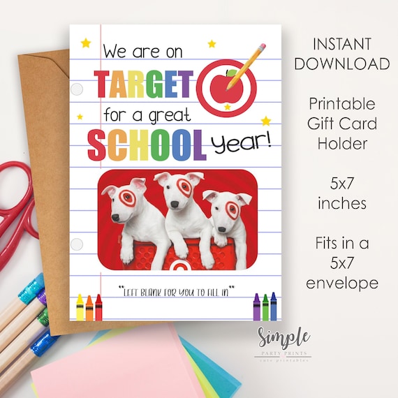 First Day of School Gift Card Holder, Target Gift Card Holder, Teacher ...