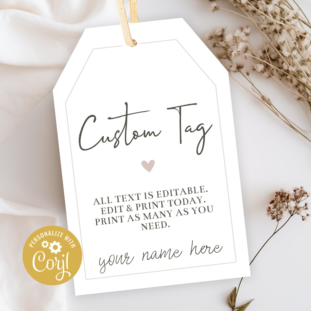 Editable Simple Blank Tags Instant Download, Printable Custom Tag ...