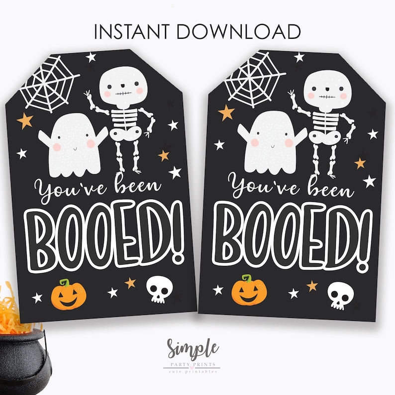 You've Been Booed Printable Tag Halloween Activity - Etsy
