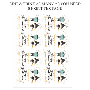 Halloween Trick or Treat Tags, Happy Halloween Goodie Bag Tags, Candy ...