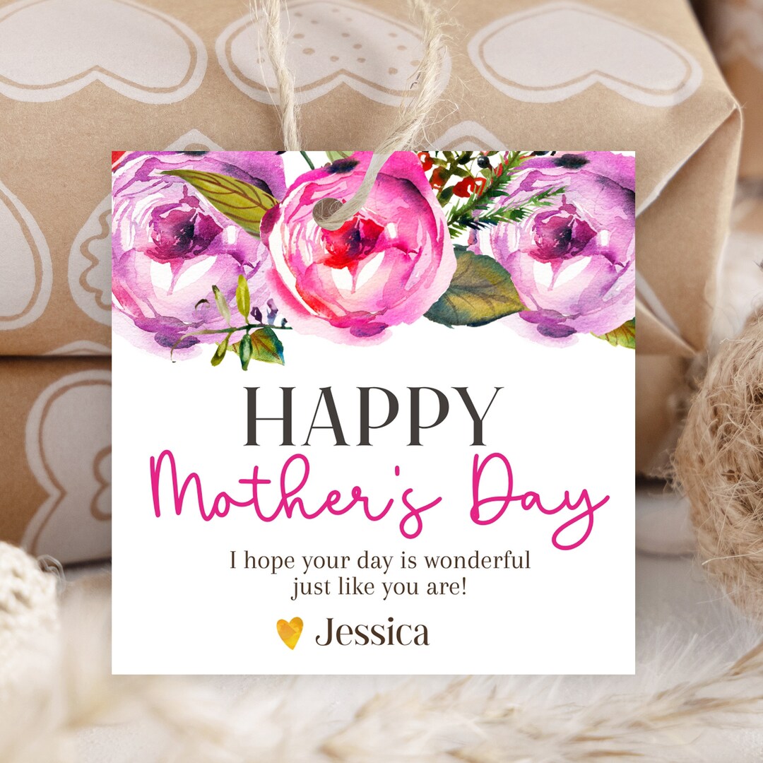 Printable Mother's Day Tag, Happy Mothers Day Gift Ideas for Friends ...