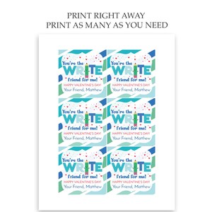 Printable Pencil Valentine's Day Gift Tag for Kids, Non Candy Valentine ...