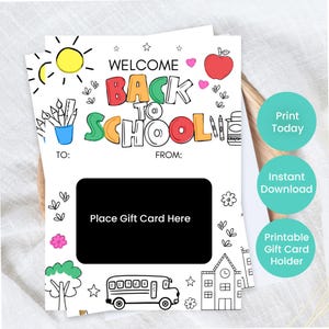 First Day of School Gift Card Holder, Back to School Gift Idea, Teacher ...