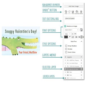 Alligator Valentines Day Kids Cards, Valentine's Day Tags, Valentine ...