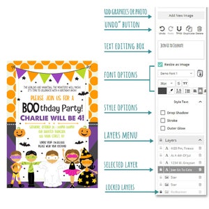 Kids Halloween Birthday Bash Invitation, Editable Invite, Costume Party ...